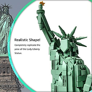ArtorBricks Architectural Statue of Liberty Building Large Collection Building Set Model Kit and Gift for Kids and Adults(1577 Pieces)