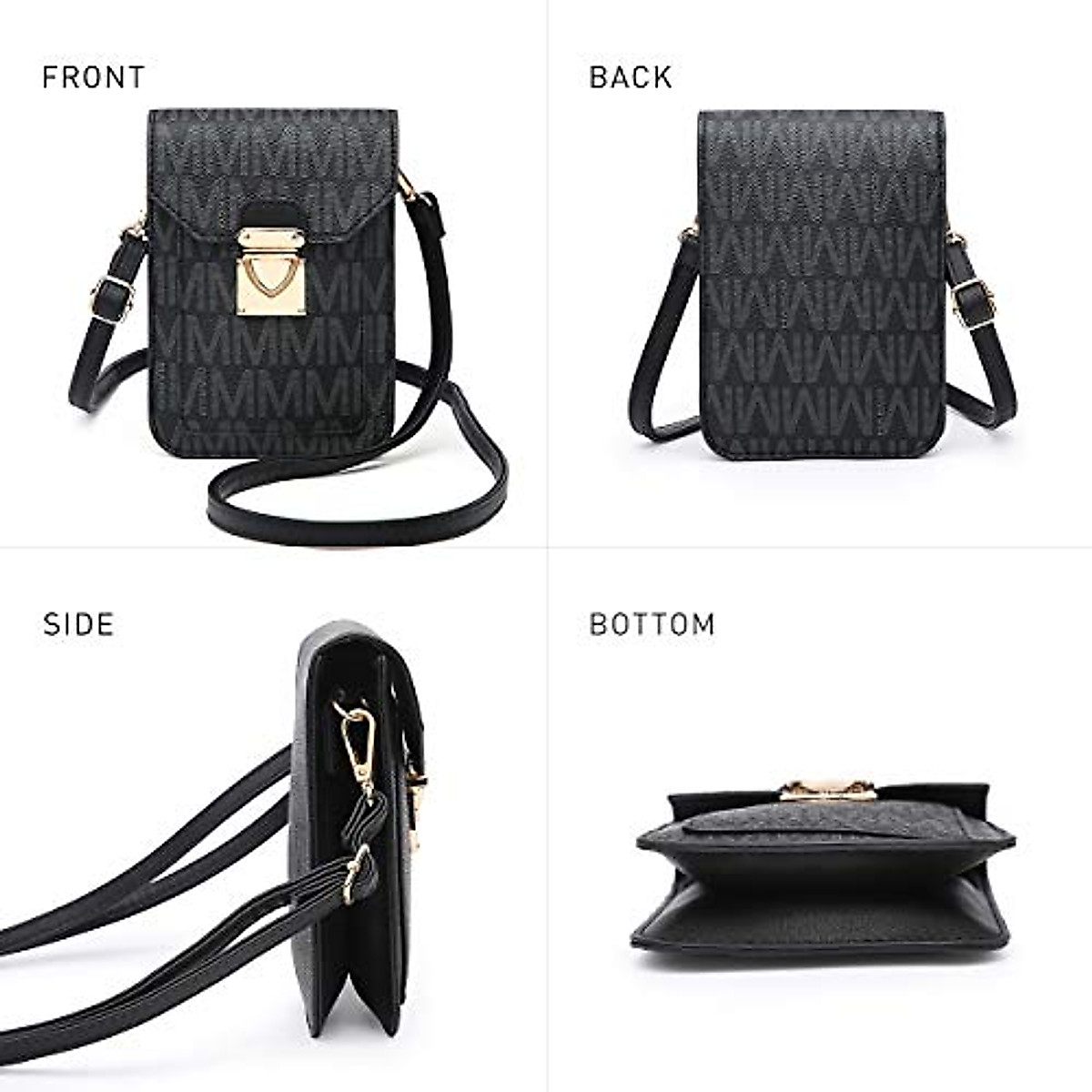 MKP Women Fashion Signature Lightweight Cute Small Crossbody Bags Cell Phone Purse Wallet Shoulder Bag With Snap Closure