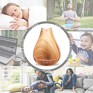 Aromatherapy Essential Oil Diffuser Gift Set with 20 Oils and Rotating Display Stand - 400ml Ultrasonic Diffuser with 20 Essential Plant Oils - 4 Timer & 7 Ambient Light Settings