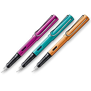 Lamy AL-star 023 Fountain Pen - Tourmaline Aluminium with Transparent Grip and Steel Nib - Nib Size M