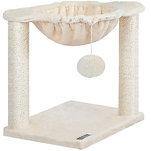 HOOBRO Cat Tree Tower for Indoor Cat, Small Cat Pet House Furniture for Kitten, 15.7 x 11.8 x 16.5 Inches, Plush Soft Hanging Basket Perch Hammock, with Sisal Cat Scratching Posts, Plush Toy BE08CT03