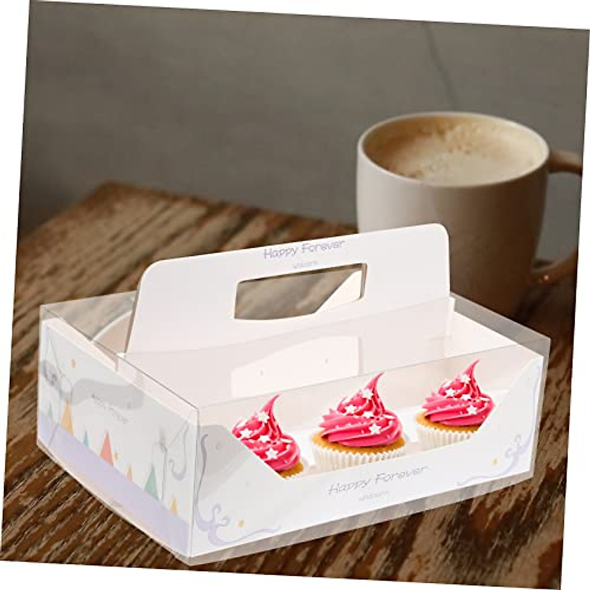 Baluue Muffin Container 10pcs Cupcake Boxes Cupcake Cake Box Mini Muffin Cake Containers Dessert Containers Mini Cupcake Packaging Containers Paper Cupcake Carrier Pie