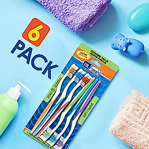 Dr. Fresh Extreme Value Toothbrush Soft Bristles, 6 Count (Pack of 6)