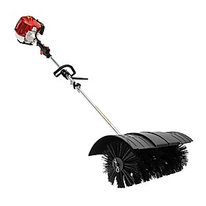 Bacacoo 52cc 2.3HP Gas Power Sweeper, Walk Behind Power Sweeper Broom 1700w Gas Engine Sweeper Lawn Gravel Turf for Cleaning Artificial Grass Sites Farms