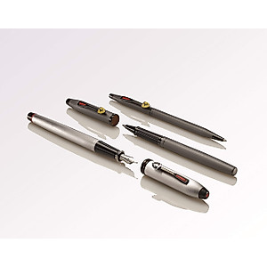 Cross Townsend Collection for Scuderia Ferrari Brushed Platinum w/Polished Black PVD Appointments and Medium Nib Fountain Pen