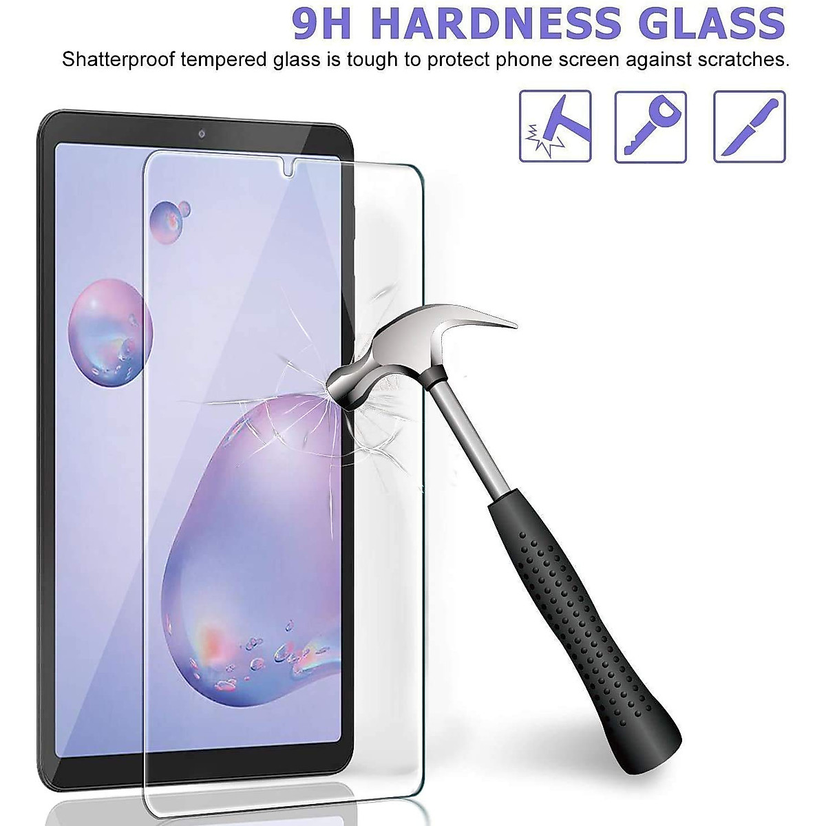 TANTEK [2-Pack Screen Protector for Samsung Galaxy Tab A 8.4 inch(2020,SM-T307/T307U),Tempered Glass Film,Ultra Clear,Anti Scratch,Bubble Free