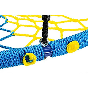 walsport 40” Spider Web Tree Swing Outdoor Saucer Tree Swing 330lb Weight Capacity Outdoor Swing for Kids Adults Extra Safe and Durable Easy to Install Red&Yellow&Blue&Green