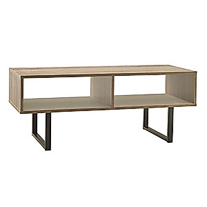 ClosetMaid 1315 Rectangular Wood Coffee Table with Storage Shelves, Gray