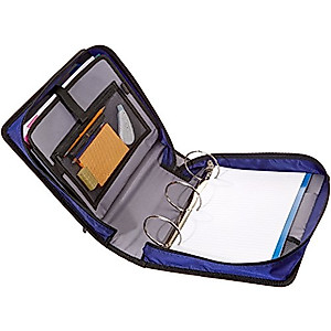 Amazon Basics 3-Ring Binder with Zipper - O-Ring, 3 Inch, Blue