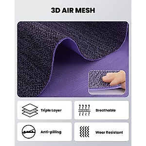 Dripex Mesh Office Chair for Home, Ergonomic Desk Chair with Arms/Lumbar Support/Mesh Back/Adjustable Headrest & Height/Wheels, Computer Chairs Tilt Reclining Swivel Rolling Chair, Purple