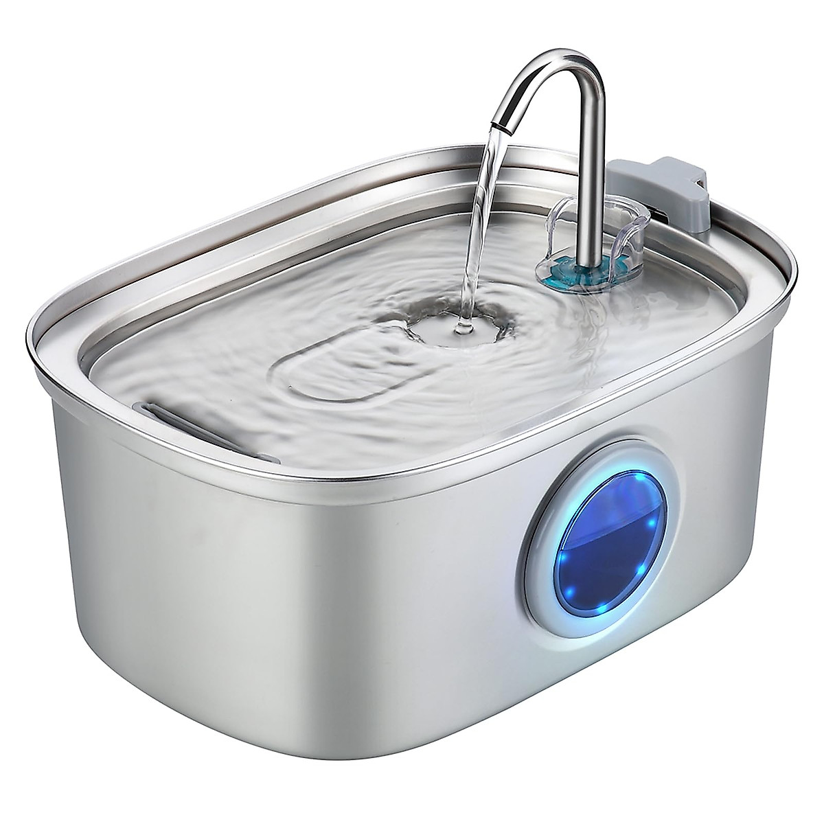 Vekonn Cat Water Fountain Stainless Steel, 0.8gal/108oz Pet Water Fountain with Water Level Indicator and 3 Filters, Cat Fountain with Quiet Pump Ideal for Cats, Dogs and Multi-pet households