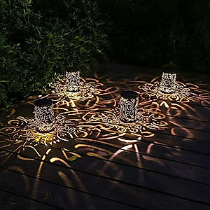 Esgarden Solar Lantern Bronze Owl Outdoor Light Solar Hanging Lanterns Retro Metal Solar Lantern with Handle Garden Decor Table Lights for Patio Yard Pathway (7.9 inch) (owl)