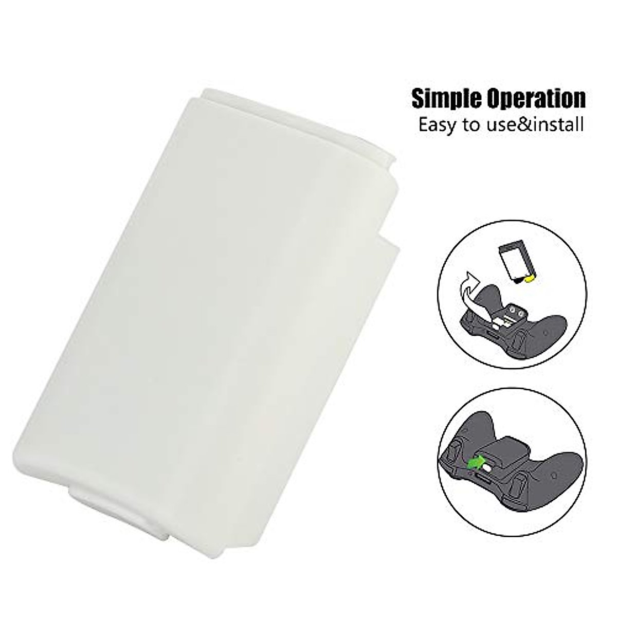 Battery Cover, Shell Case Cover Kit Anti-Abrasion Oil Injection Process Easy to Install for Game Console Controller(White)