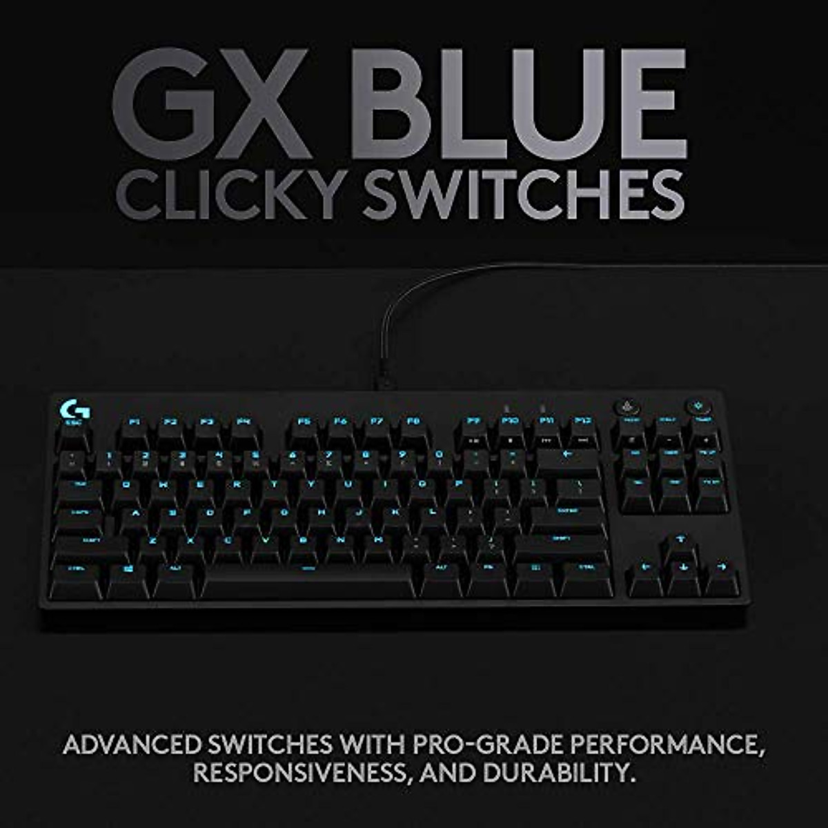 Logitech G Pro Mechanical Gaming Keyboard Qwertz, Ultraportable Design Without Numeric Keypad, Removable Micro USB Cable, Backlit Keys, Black
