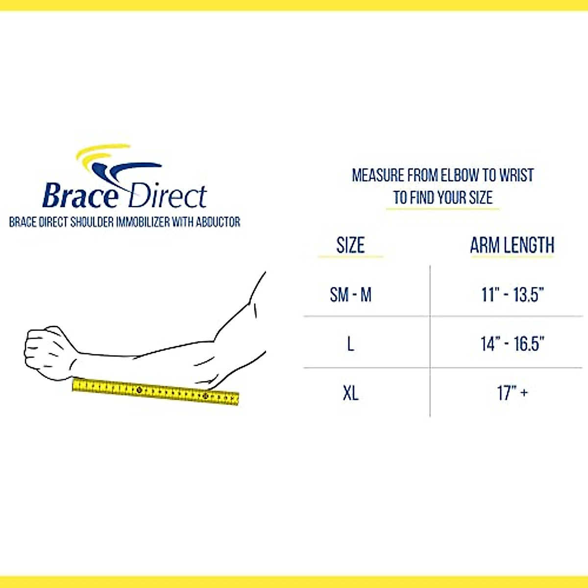 Brace Direct Shoulder Immobilizer with Abduction Sling for Injury Support for Posterior Capsule, Dislocations, Rotator Cuff, Subluxation, & Post Surgery