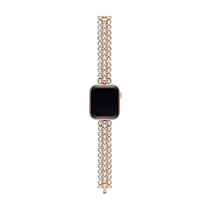 kate spade new york rose gold-tone stainless steel IP and white faux pearls band for apple watch®, 38/40/41mm (Model: KSS0126)