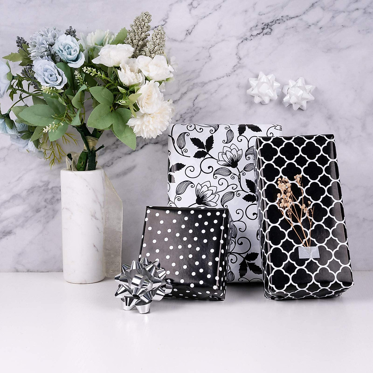 MAYPLUSS Wrapping Paper Roll - Mini Roll - 17 inch X 120 inch Per roll - 3 Different Easter Design - Pink/blue/yellow (42.3 sq.ft.ttl)