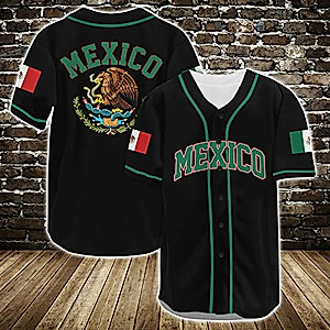 Mexico Soccer Baseball Jerseys Shirt Men, Sport Gift for Men, Mexico Eagle Baseball Shirt, Birthday Gift for Men Women (X-Large)