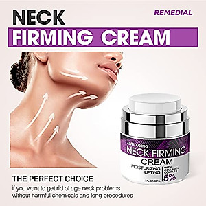 Neck Firming Cream, Anti Aging Facial Moisturizer with Retinol Collagen and Hyaluronic Acid, Day Night Anti Wrinkle Face Cream for Women and Men, Double Chin Reducer, Skin Tightening Lifting Hydrating