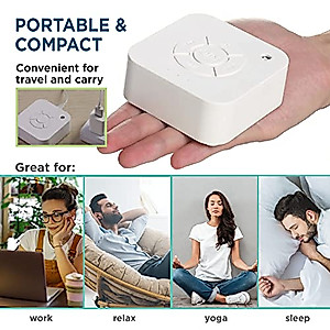 SonTech - White Noise Sound Machine - 10 Natural Soothing Sound Tracks Home, Office, Travel, Baby – Multiple Timer Settings - Battery or Adapter Charging Options