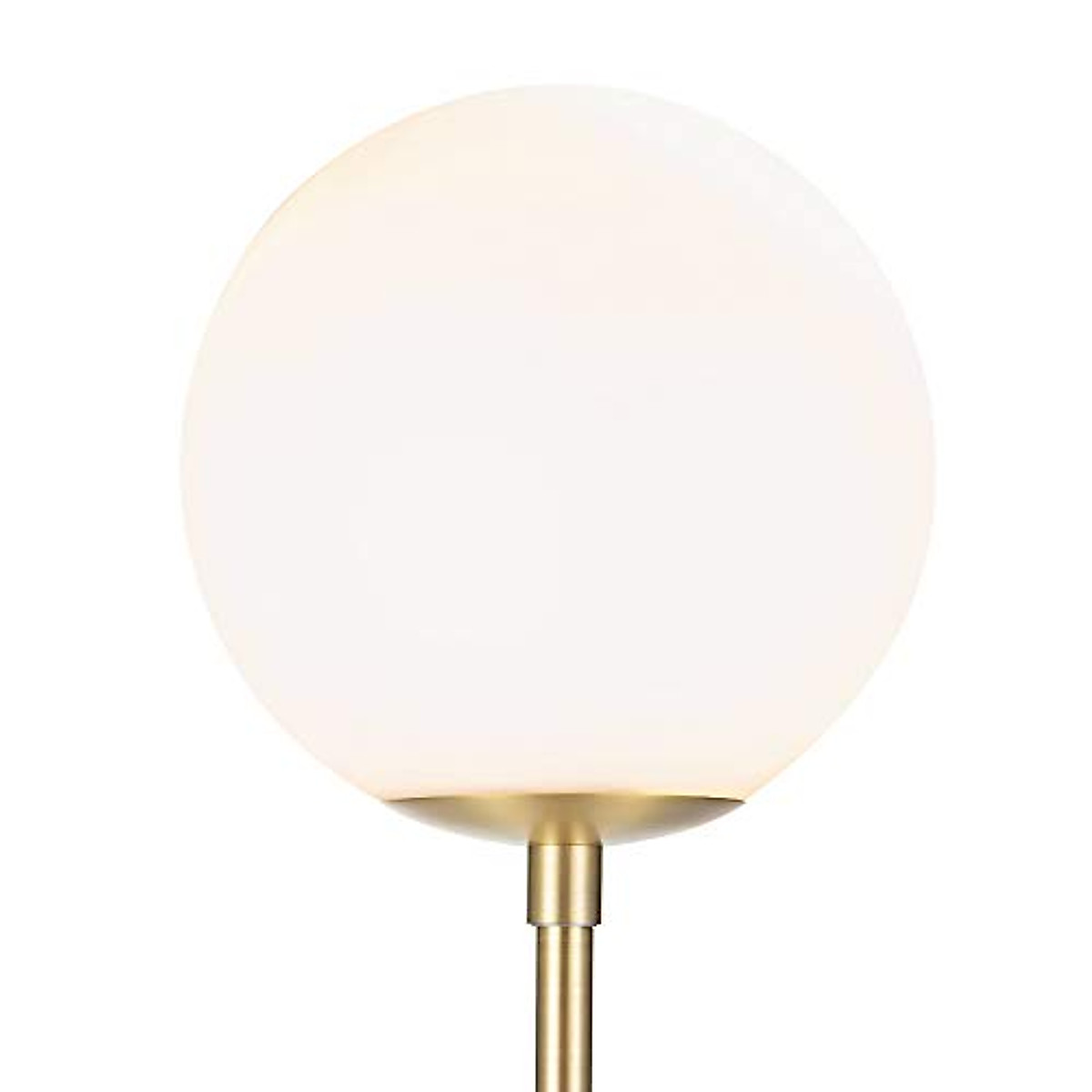 Globe Electric "Celestia 63"" Floor Lamp, Matte Brass, Frosted Glass Shade, White Cylinder Base