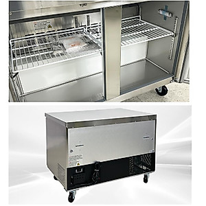Under Counter Freezer 48" Stainless Steel Commercial Freezer NSF 2 doors 2 shelves, 0°F to -8°F 115V/60HZ Restaurant- TUC48F