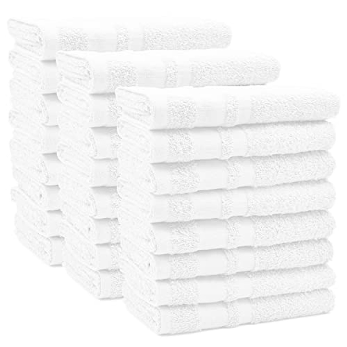 DAN RIVER Salon Towels Set Pack of 24, Ultra Soft 100% Cotton Facial and Hair Drying Cloth in Bulk Multi-Purpose for Gym, Makeup, Spa, Home White Hand Towel | 16x26 inches 400 GSM