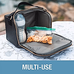 CleverMade Breastmilk Cooler Bag - Insulated Baby Bottle Tote for Breast Milk, Formula, Food, and Snacks with Top Handle for Easy Toting - Perfect Travel Carrier for Nursing Mothers - Brown