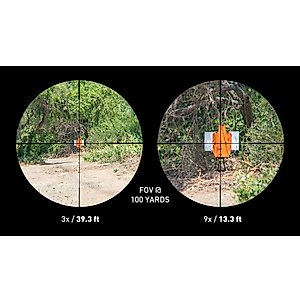 Monstrum 3-9x32 AO Rifle Scope with Illuminated Range Finder Reticle and Parallax Adjustment | Black