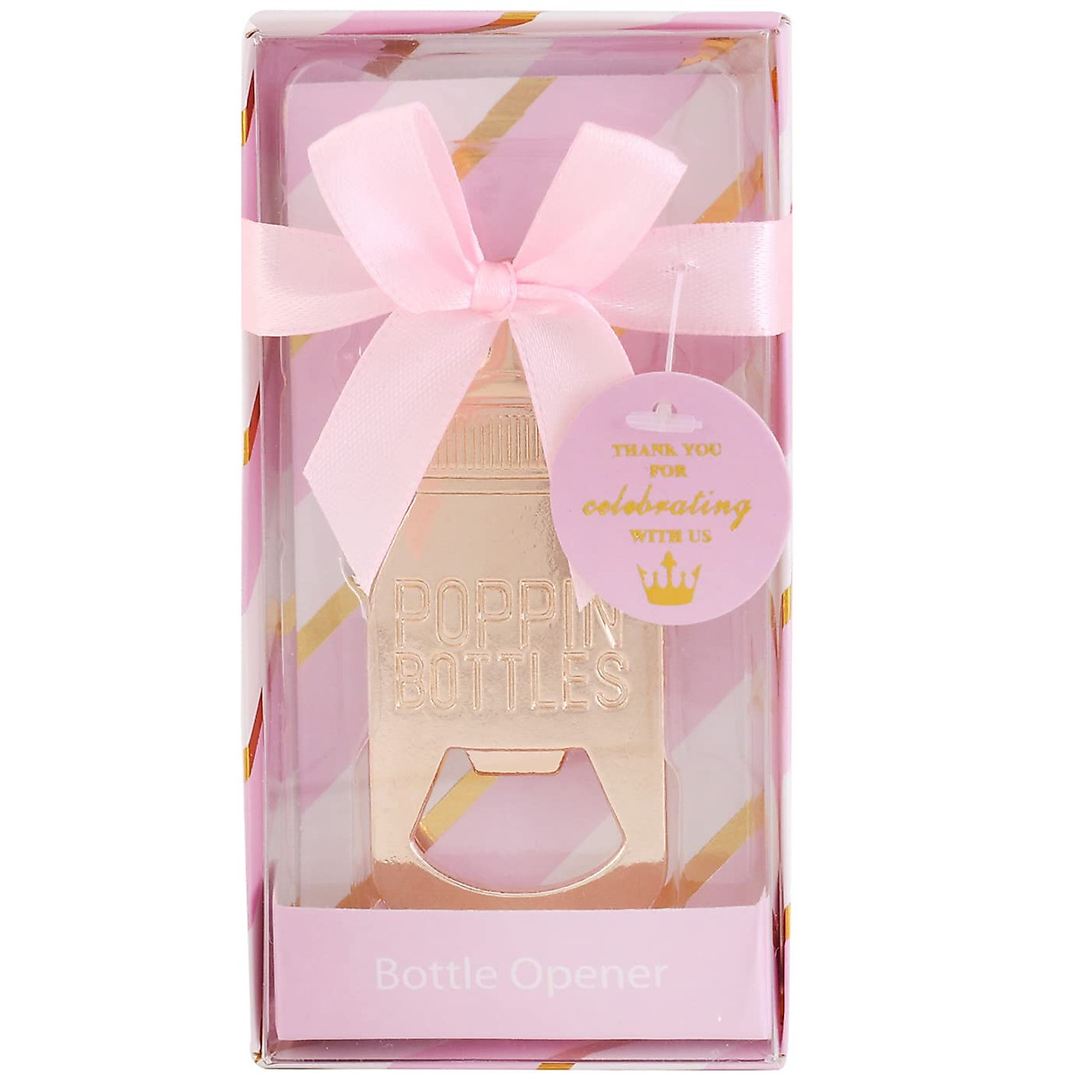 24 Pcs Poppin Bottle Openers for Baby Shower Favors,Gifts and Decorations，Bottle Opener for Girl Baby Shower Souvenirs for Guest/Pink Girl Baby Shower Decor Supplies (Baby Pink, 24)