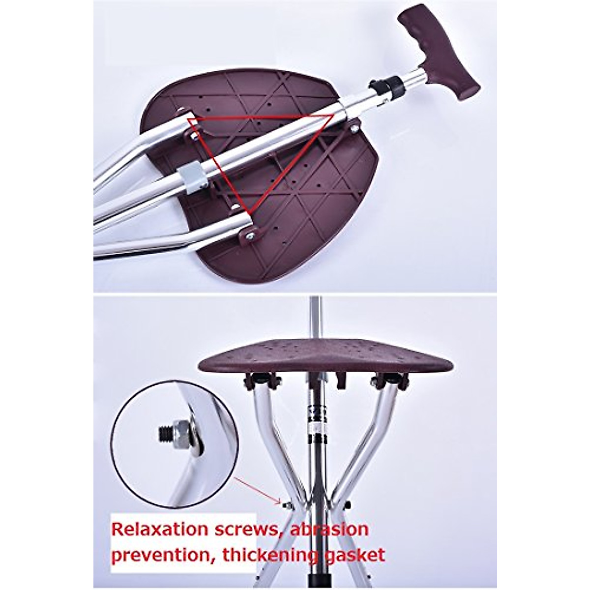 M-GYG Folding Canes with Seat Walking Stick Cane and Chair Combo Height Adjustment 350lbs Capacity