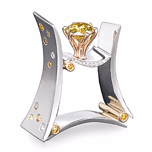 HUKQBUNX 925 Sterling Silver Two-Color Topaz Colorful Topaz Women's Fashion Ring Square Crystal Zircon Women's Fashion Diamond Wedding Engagement Ring Size 6-10 (Size 10)