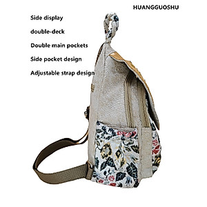 HUANGGUOSHU Backpack Purse for Women - Boho Style Small Convertible Sling Bag with Woven and Mushroom Design - Perfect Mini Backpack for Fashionable Hippie Ladies Cat