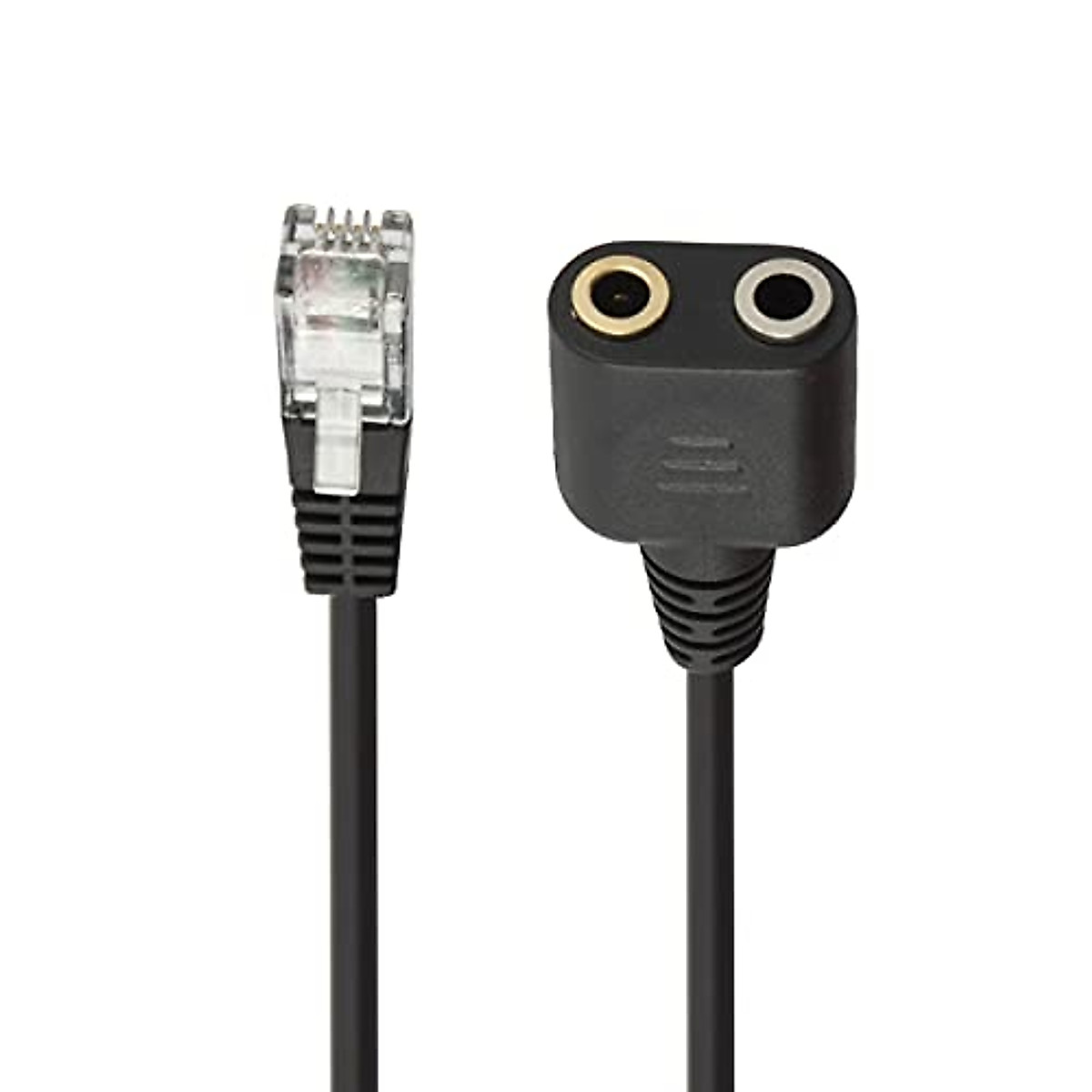 LBSC Headset Adapter RJ9 Male to 3.5mm Female Headset Phone MIC Audio Splitter Adapter Cable 2 Pack (RJ9 Male to 3.5mm)
