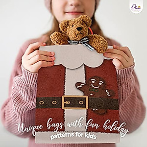 Plum Designs Small Christmas Gift Bags Bulk-24pcs Small Christmas Goodie Bags For kids,6 Styles Cute Christmas Paper Gift Bags Set- Party Favors Holiday Gift Bags Small Xmas Gift Bags 4”x6.5”x2.75