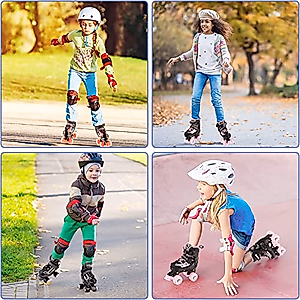 Nattork Girls Roller Skates for Kids Toddler, 4 Sizes Adjustable Rainbow Quad Skates with Light up Wheels,Best Gift for Boys Kids Beginners Indoor Outdoor S