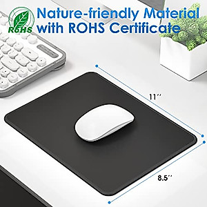KTRIO 10 Pack Mouse Pad, Small Mouse Pads with Stitched Edges, [30% Larger] Mousepads Bulk Non-Slip Rubber Base, Waterproof Mouse Pad for Computers, Gaming, Office & Home, 11 x 8.5 x 0.12in, Black