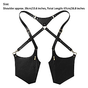 Alvivi PU Leather Under Arm Shoulder Holster Wallet Travel Bag Belt Anti-Theft Hidden Underarm Strap Wallet Pocket Outdoor Black A One Size