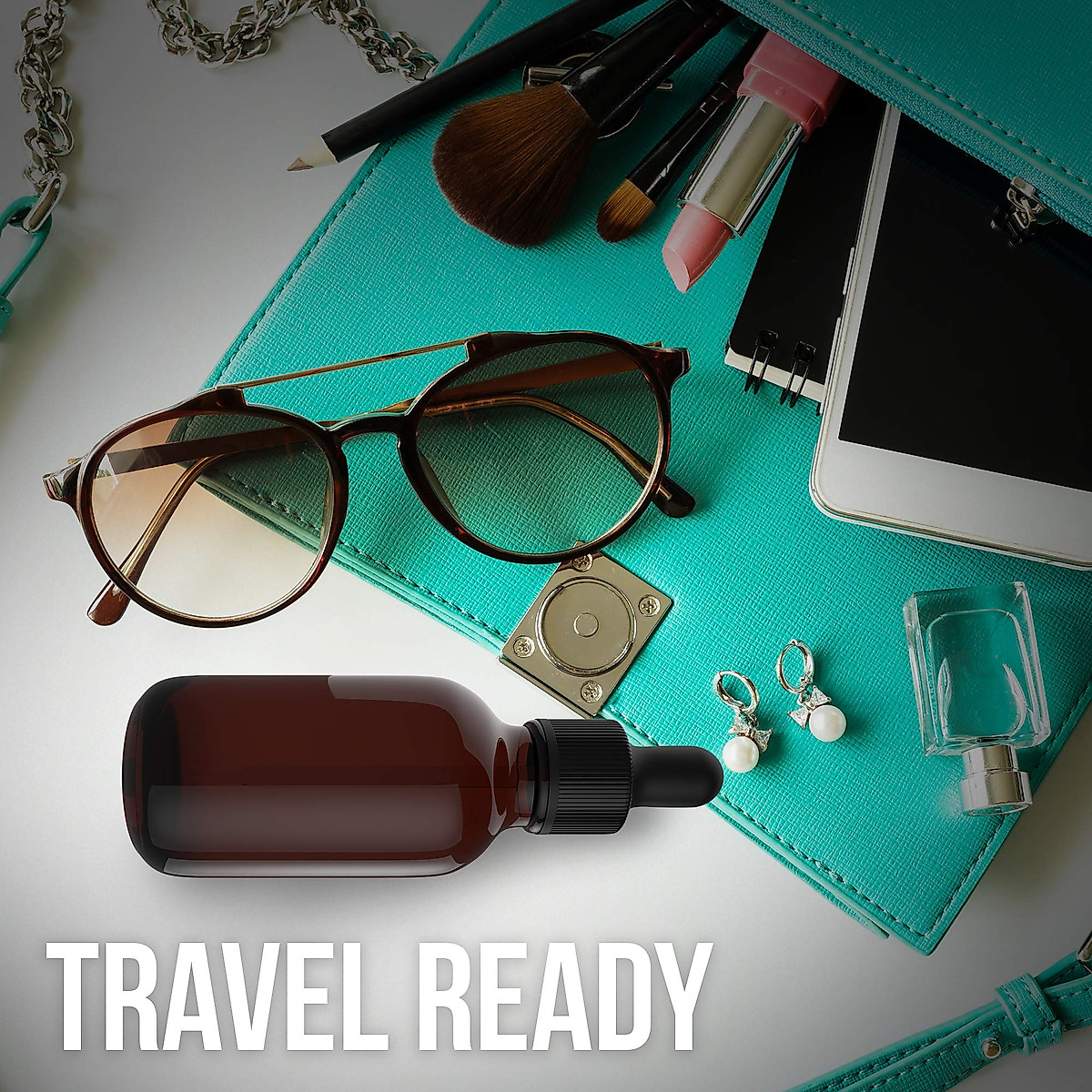 Nylea 12 Pack Essential Oil Dropper Bottles - Round Boston Empty Refillable Amber Bottle with Glass Dropper for Liquid Aromatherapy Fragrance Lot - (2 oz) 60ml