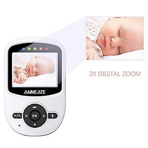 Video Baby Monitor with Camera and Infrared Night Vision, Two-Way Talkback, and Temperature Monitor - Long Range, Monitor Your Baby All Round The Clock,Include 2 Piece Outlet Protector … (2.4'')