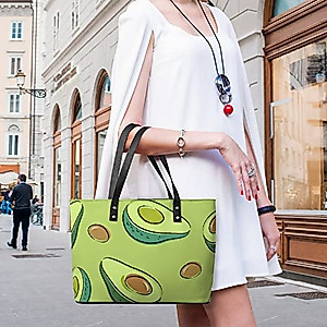 Womens Handbag Green Avocado Pattern Leather Tote Bag Top Handle Satchel Bags For Lady