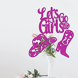 Let's G* Girls Centerpiece Sticks, Cowgirl Theme Birthday Party Decor, Disco Cowgirl Bachelorette Party Decorations, Nashville Last Rodeo Last Hoedown Party Supplies Rose Red 12 Pieces