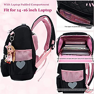 AO ALI VICTORY Girls Backpack with Lunch Box Set Kawaii School Bag Large Elementary Kindergarten Bookbags