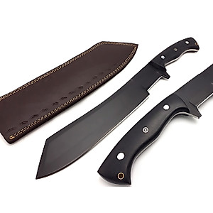 Nooraki MK-353 Handmade Fixed Blade Machete Knife, Multi Use Axe Machete Knife, Camping Knife, Hunting Knife, Bushcraft Knife, Full Tang Handle 17 inches with Hand Stitched Leather Sheath