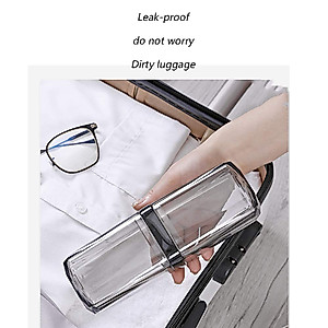 A Cup of Dual-Purpose Toothbrush Storage Box, Travel Portable Washing Cup, Simple Household toothbrushing Cup Set, Well-Sealed mouthwash Cup, Gray
