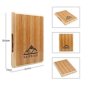 EastRock Travel Cajon Box Drum Flat Hand Drum Portable Wood Percussion Instrument with Adjustable Strings Carrying Bag