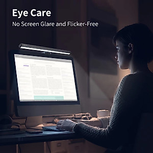 Funlicht Monitor Light Bar, Computer Monitor Lamp for Eye Caring LED Dimmable Screen Light Bar, Touch Control USB Powered Screenbar for Desk/Office/Home/Game, Silver Gray