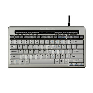 BakkerElkhuizen S-Board 840 Keyboard Ergonomic Compact, Lightweight for use with Laptop and Desktop PCs., an Integrated Numeric pad, a Larger Enter Key, and Two USB Ports.