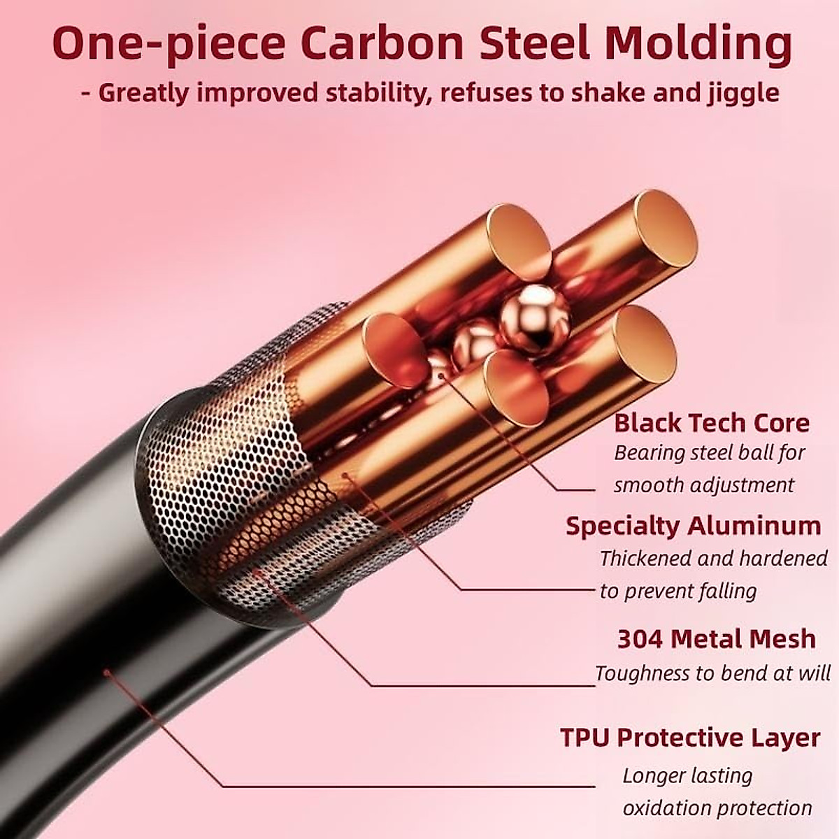 Trenkyo Bed Gooseneck Mount - Flexible Phone Holder for Desk & Bed Compatible with iPhone 14, 13, 12, 11 Pro/Pro Max, XR, X, 8, 7 Plus (White)