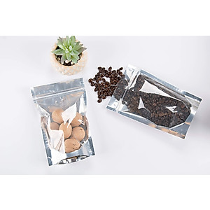 LOKQING 200 PCS 5x8 Inches Resealable Mylar Bags Stand Up Foil Bags and 100 PCS 6x9 Inches Mylar bags for Food Storage